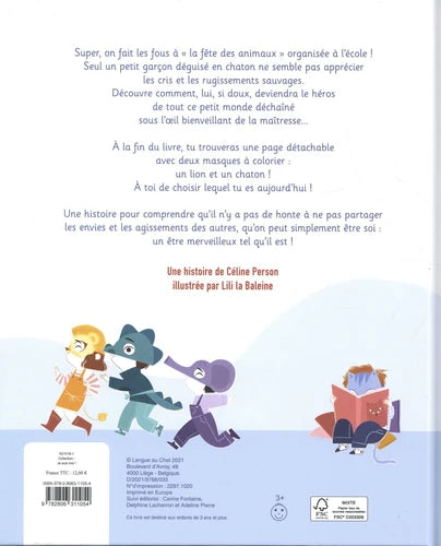 Je suis un lion chaton + Avec 2 masques à colorier – Tiniloo